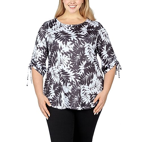 Click here for Larky Lark Womens Plus Round Neck 3/4 Sleeve T-Shi... prices