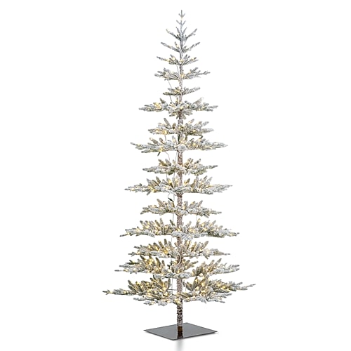 Click here for Glitzhome 9 Ft Pre-Lit Flocked Pine Christmas Tree... prices