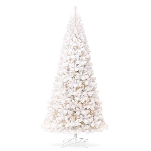 Click here for Glitzhome Pre-Lit White Slim 10 Foot Pine Christma... prices