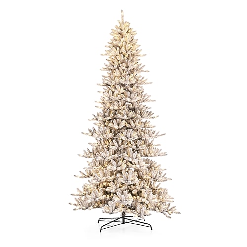 Click here for Glitzhome 11 Ft Flocked Slim Fir Christmas Tree  O... prices