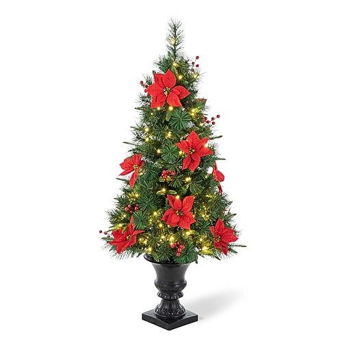 Click here for Glitzhome Pre-Lit Porch 4 Foot Pine Christmas Tree... prices