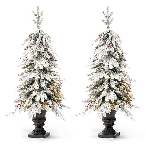 Click here for Glitzhome 4 Ft 2pc Pre-Lit Porch Fir Christmas Tre... prices