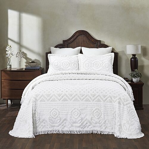 Click here for Better Trends Heirloom Bedspread Set  One Size  Wh... prices