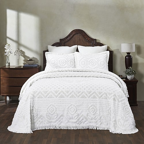 Click here for Better Trends Heirloom Bedspread Set  One Size  Wh... prices