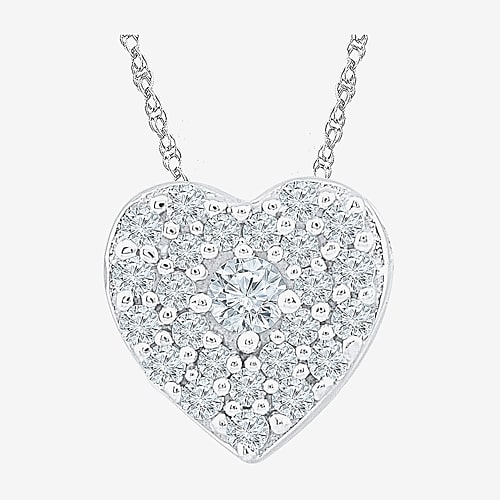 Click here for Womens 1/5 CT. Natural White Diamond 10K Gold Hear... prices