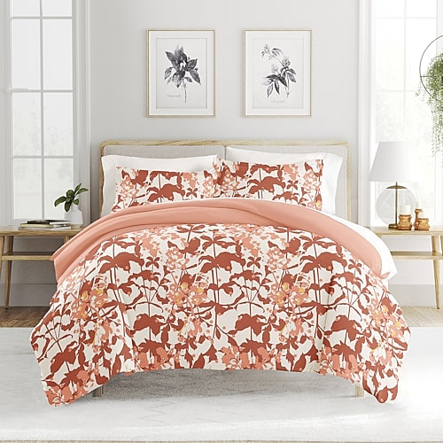ienjoy Home Utra Soft Reversible 2-Pc. Duvet Cover Set  Twin - Boho Flower Clay