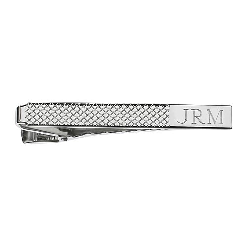 Click here for Personalized Grid Pattern Tie Bar  One Size  Silve... prices