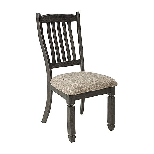 Signature Design by Ashley Set of 2 Hilton Slatted-Back Upholstered Dining Side Chairs  One Size  Black