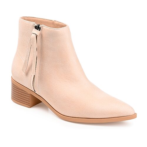 Journee Collection Womens Sadiya Pointed Toe Booties - Off White