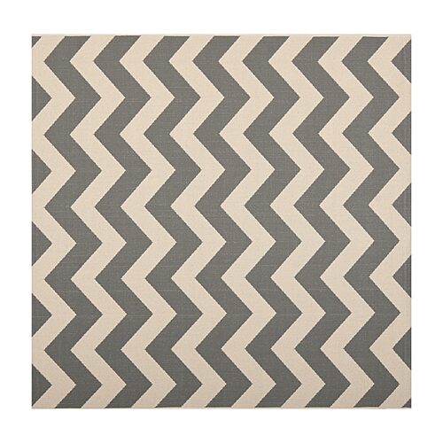 Safavieh Courtyard Collection Cennetig Chevron Indoor/Outdoor Square Area Rug  One Size  Multiple Colors
