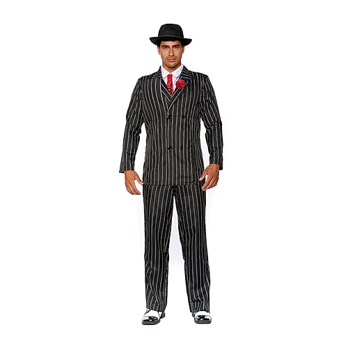 Click here for Mens Gangsta Suit Costume  Large  Black prices