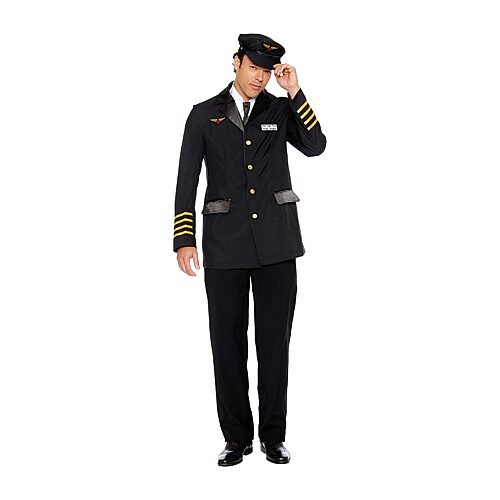 Click here for Mens Mile High Pilot Costume  Xx-large  Black prices