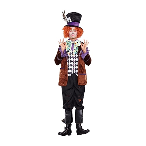 Click here for Mens Mad Hatter Costume  Medium  Brown prices