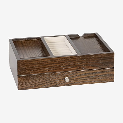 Click here for Mele & Co Rex Grained Oak Valet - Dark Oak prices