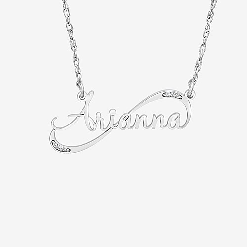 Click here for Womens Personalized Diamond Accent Name Pendant Ne... prices