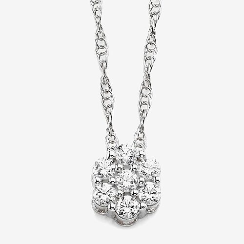 Click here for Diamond Blossom 1/5 CT.T.W. Natural Diamond Sterli... prices