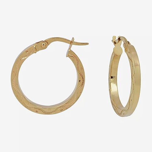 Click here for 14K Yellow Gold Diamond-Cut 20mm Hoop Earrings  On... prices