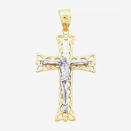 Click here for 14K Two-Tone Gold Crucifix Cross Pendant  One Size prices