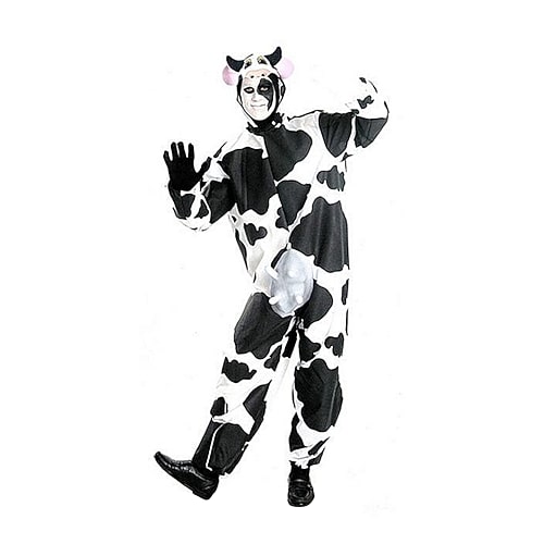 Click here for Mens Comical Cow Costume  Large  Black prices