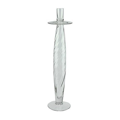 Click here for 17.5 Transparent Swirled Glass Taper Candle Holder... prices