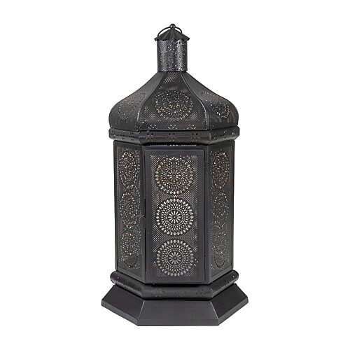 Click here for 21.5 Black and Gold Moroccan Style Pillar Candle T... prices