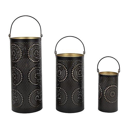 Click here for Set of 3 Black and Gold Decorative Floral Cut-Out... prices