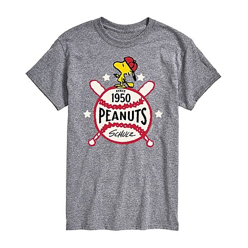 Click here for Mens Peanuts 1950 Baseball T-shirt - Gray prices