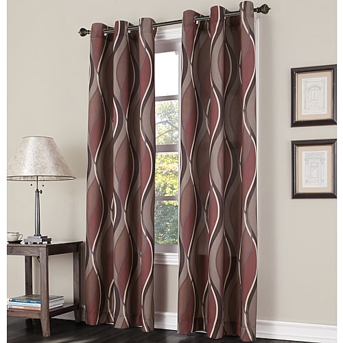 Click here for Intersect Ogee Print Semi-Sheer Grommet Curtain Pa... prices