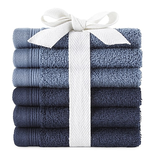Home Expressions 6pc Washcloth Set  One Size  Blue