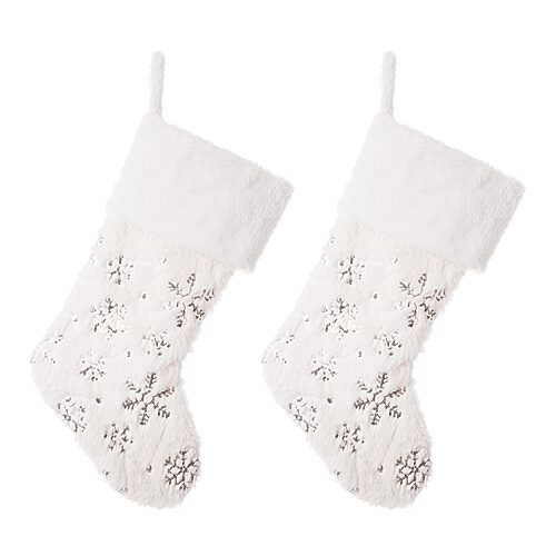 Click here for Glitzhome 2pc Plush Christmas Stocking  One Size... prices