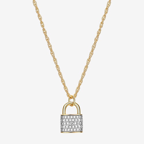 Click here for Sparkle Allure Padlock Womens White Diamond Accent... prices