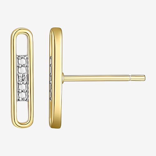 Click here for Sparkle Allure White Diamond Accent 12.9mm Bar Stu... prices