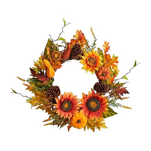 Click here for Nearly Natural 24 Fall Sunflower Arrangement Faux... prices