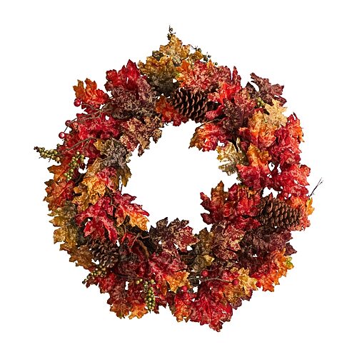 Click here for Nearly Natural 24 Maple Berries & Pinecone Wreath... prices