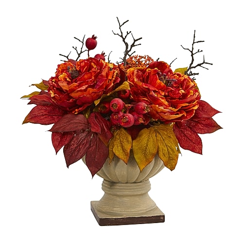 Click here for 15â Peony and Sedum Artificial Arrangement  One... prices