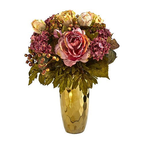 Click here for Nearly Natural 19 Faux Peony Floral Arrangement  O... prices