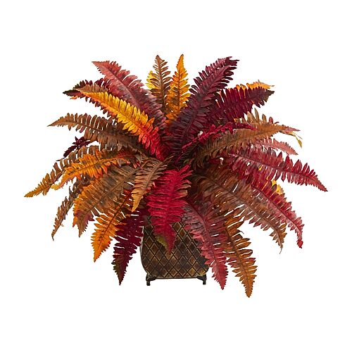 Click here for Nearly Natural 18 Faux Fern Red Artificial Plant... prices