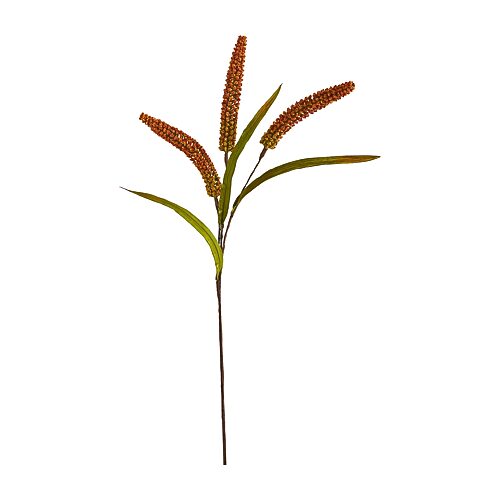 Nearly Natural 30 Faux Sorghum Stem Set Artificial Flowers  One Size  Orange