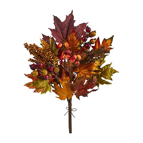 Click here for Nearly Natural 20 Faux Maple Leaf & Berry Stem Set... prices