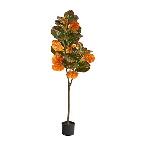 Click here for Nearly Natural 4.5ft Autumn Fiddle Leaf Fall Artif... prices