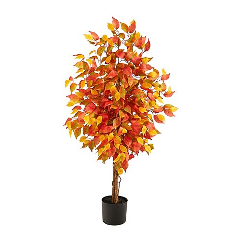 Click here for Nearly Natural 4ft Autumn Ficus Fall Artificial Pl... prices