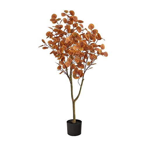 Nearly Natural 4ft Faux Eucalyptus Artificial Plant  One Size  Orange