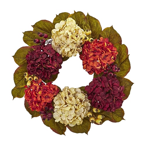 Click here for Nearly Natural 20 Hydrangea Berry Artificial Wreat... prices