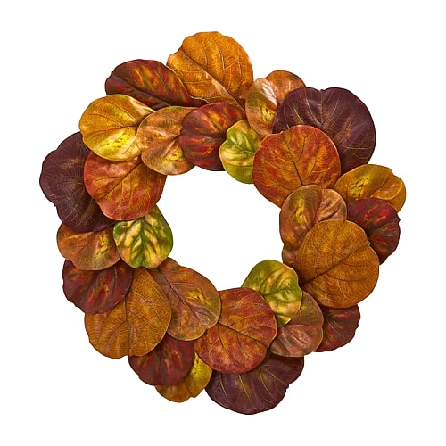 Click here for Nearly Natural 5 Faux Fiddle Leaf Wreath  One Size... prices