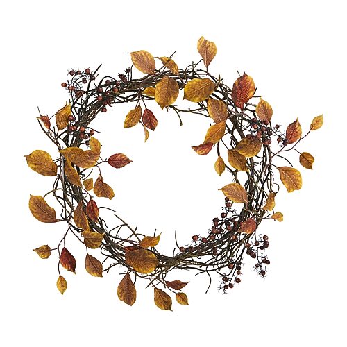 Click here for Nearly Natural Harvest Twig Wreath  One Size  Oran... prices