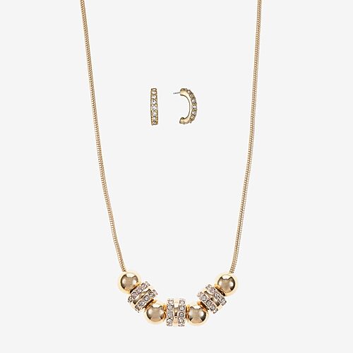 Click here for Liz Claiborne Collar Necklace And Hoop Earring Wom... prices