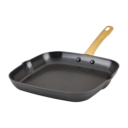 Farberware Forged Induction Ceramic Nonstick Square Grill Pan  11 Inch - Black