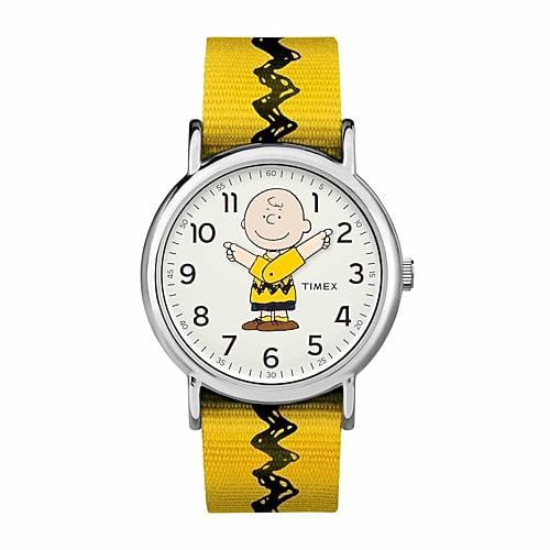 Click here for Timex Timex Peanuts Weekender Mens Yellow Strap Wa... prices