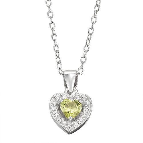 Click here for Girls Green Cubic Zirconia Sterling Silver Heart 1... prices