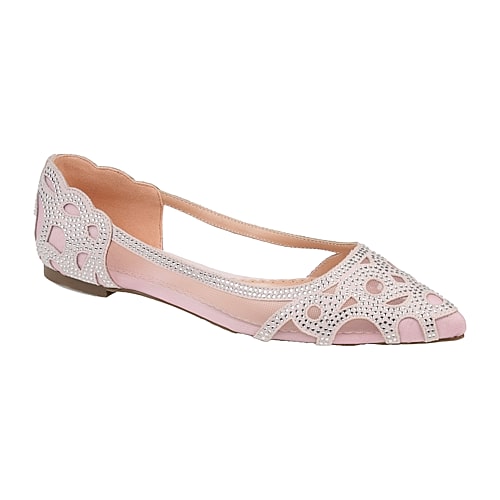 Journee Collection Womens Batavia Embellished Flats - Blush